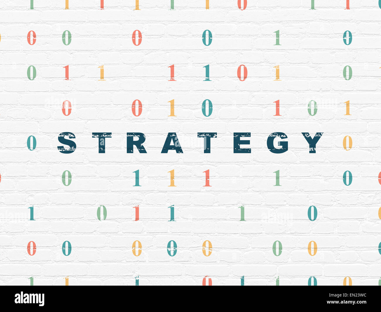 Finance concept: Strategy on wall background Stock Photo - Alamy