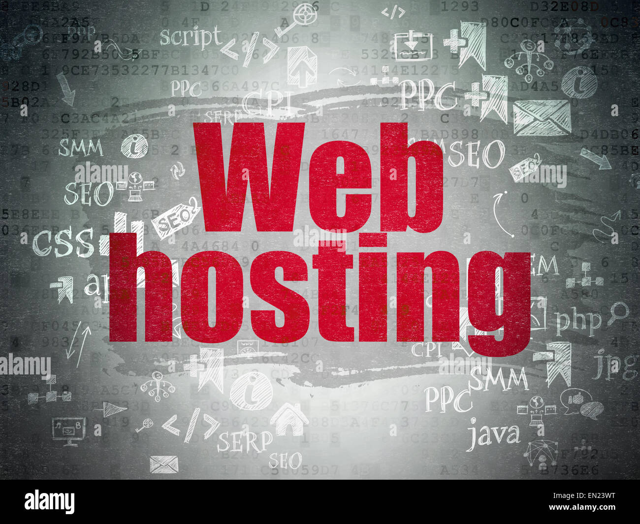 Web development concept: Web Hosting on Digital Paper Stock Photo - Alamy