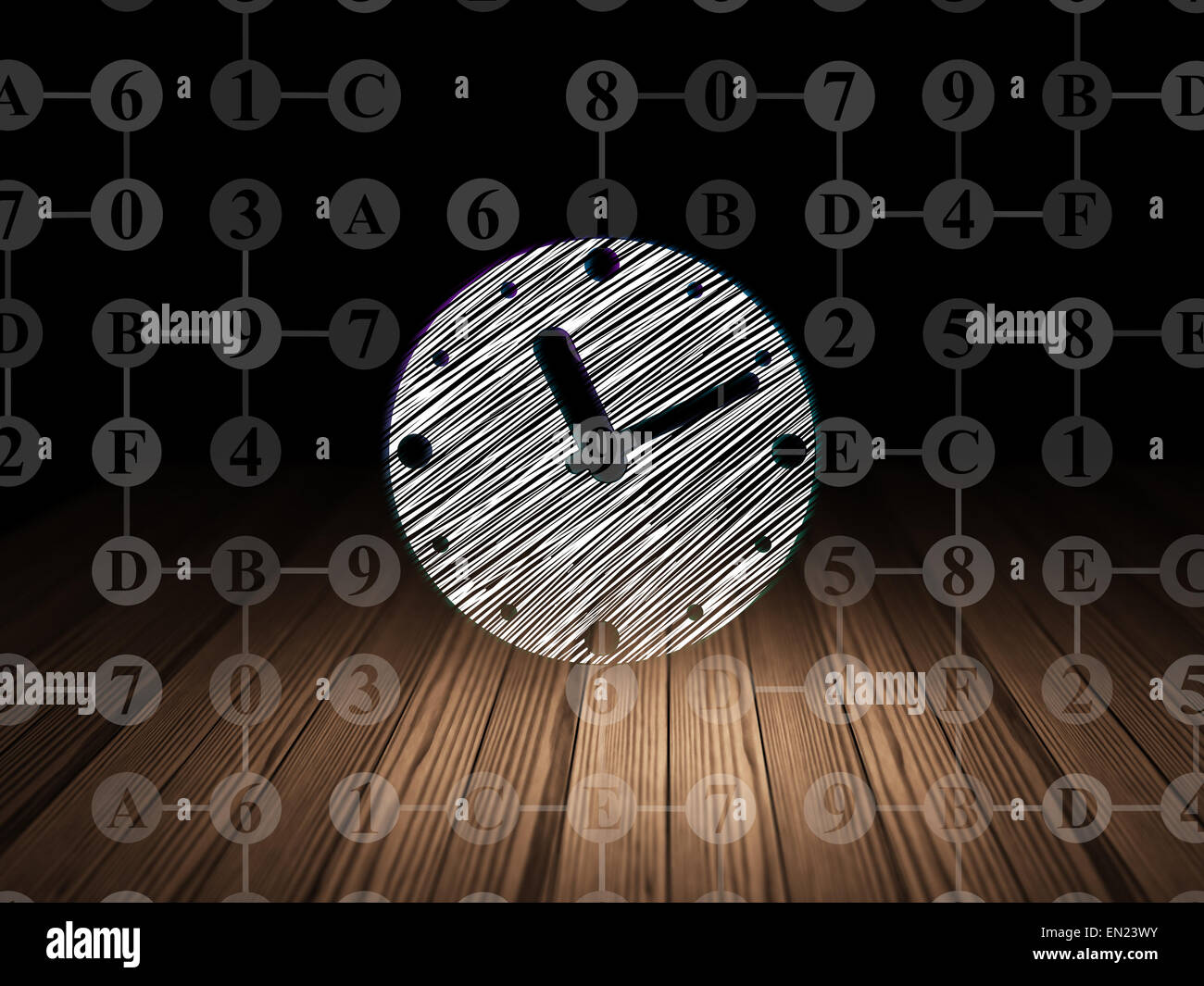 Time concept: Clock in grunge dark room Stock Photo - Alamy