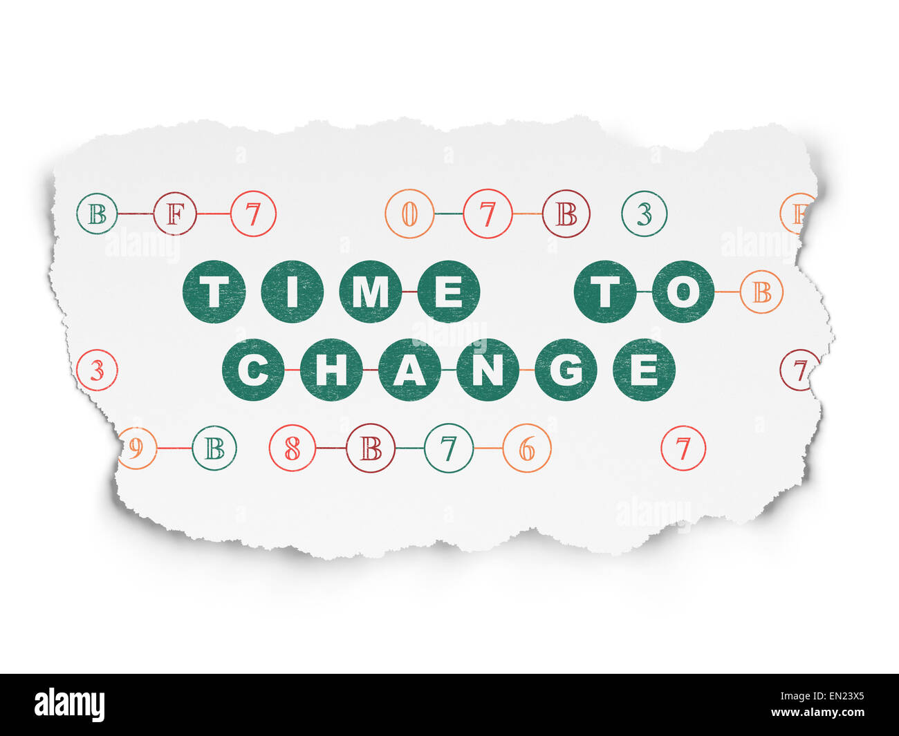 Time concept: Time to Change on Torn Paper background Stock Photo - Alamy