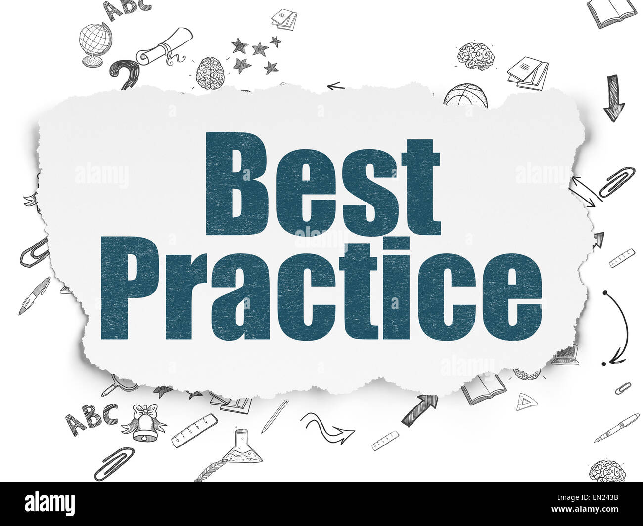 Education concept: Best Practice on Torn Paper background Stock Photo ...