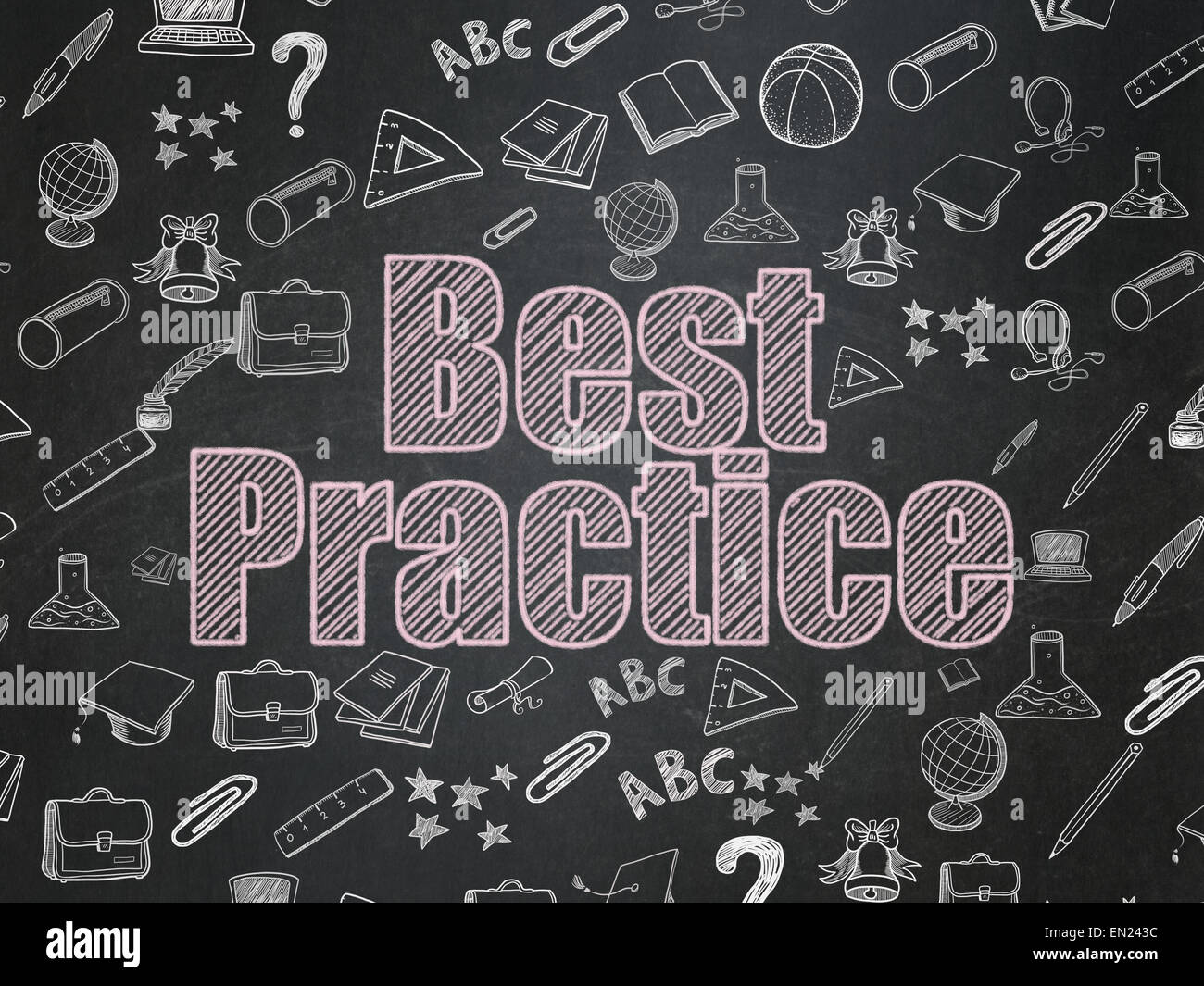 Education concept: Best Practice on School Board background Stock Photo ...