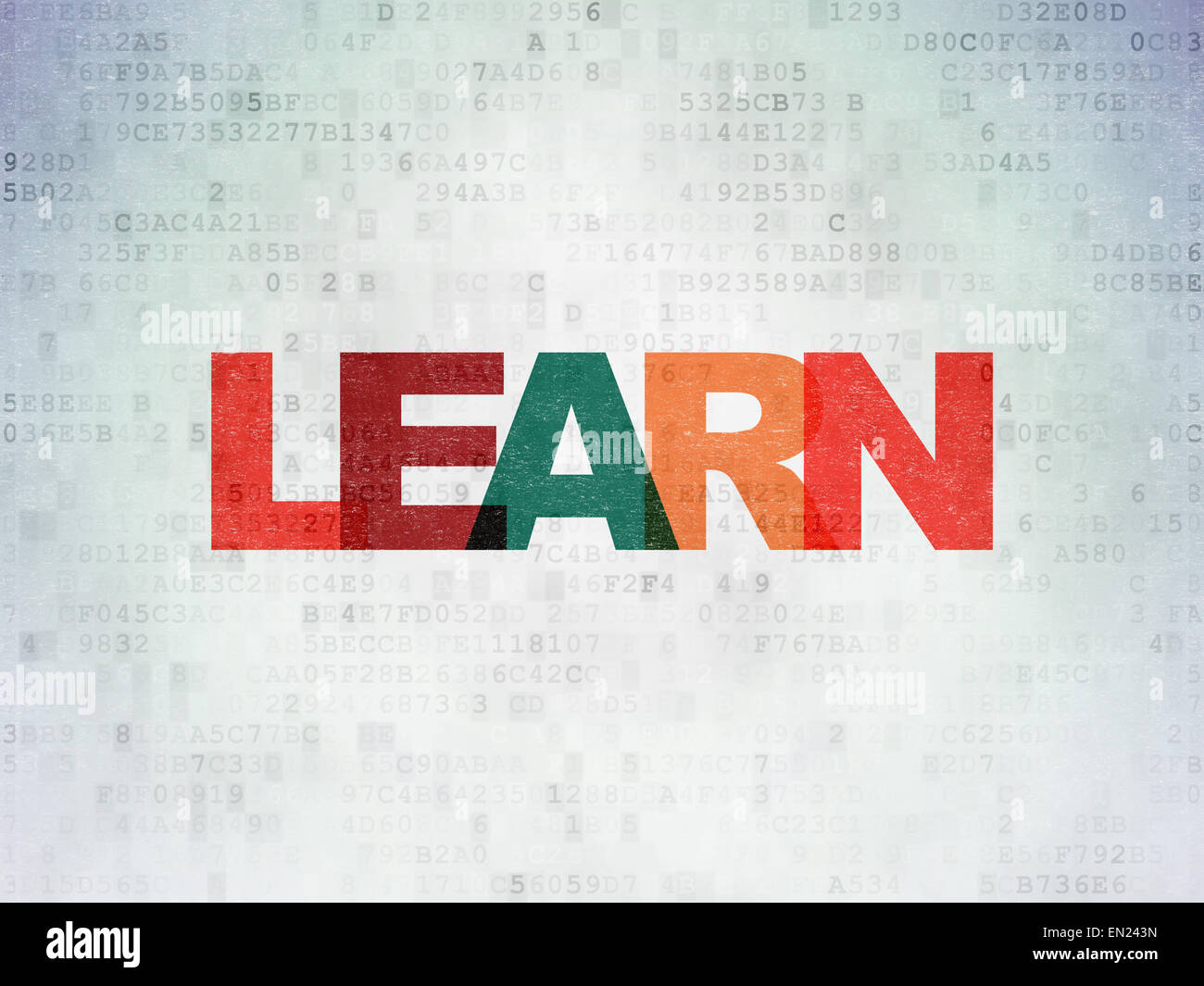 Education concept: Learn on Digital Paper background Stock Photo - Alamy