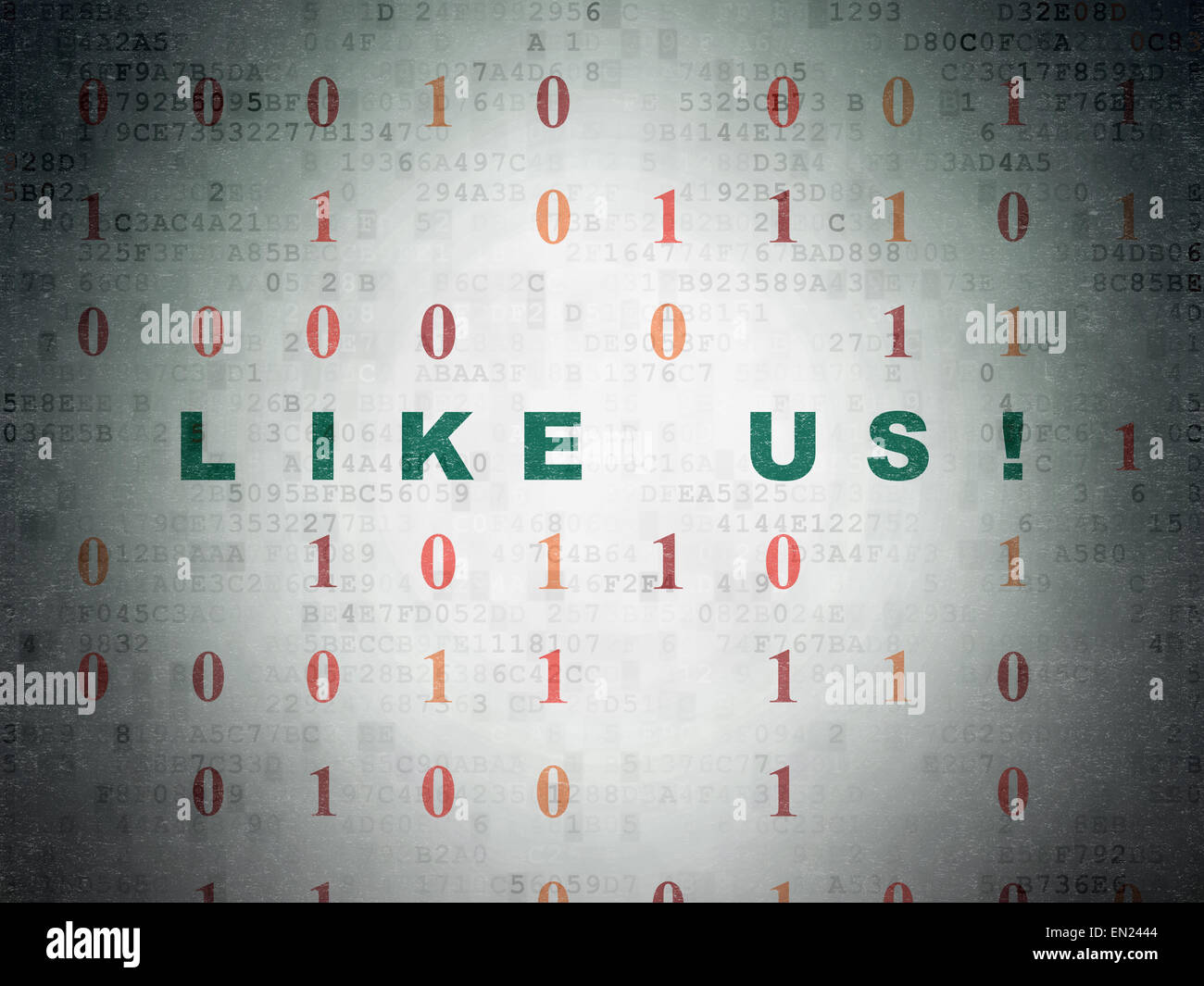 Social media concept: Like us on Digital Paper background Stock Photo ...