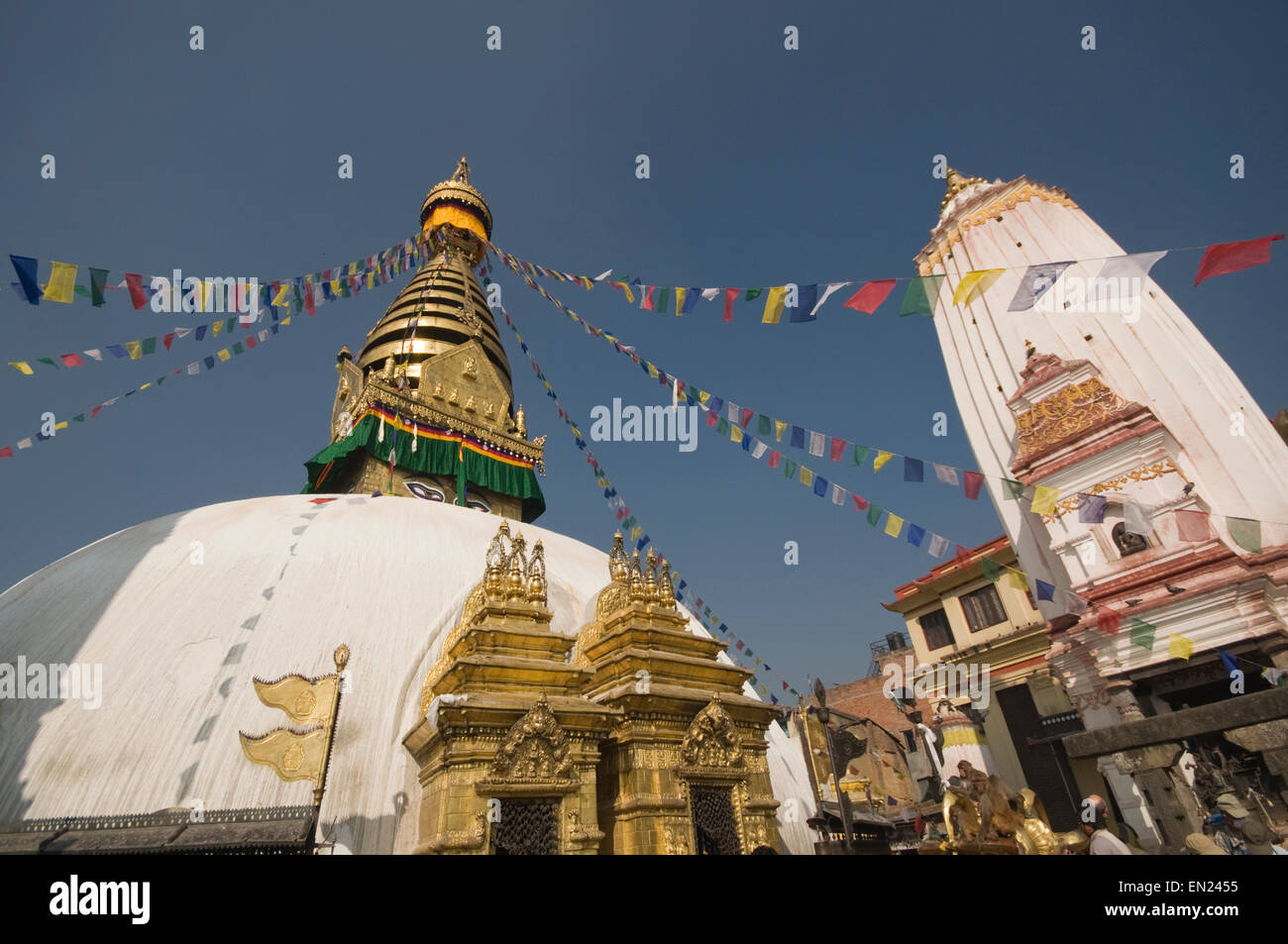 NEPAL, Kathmandu, Swayambhunath Buddhist Temple, Pratapurha Shikhara ...