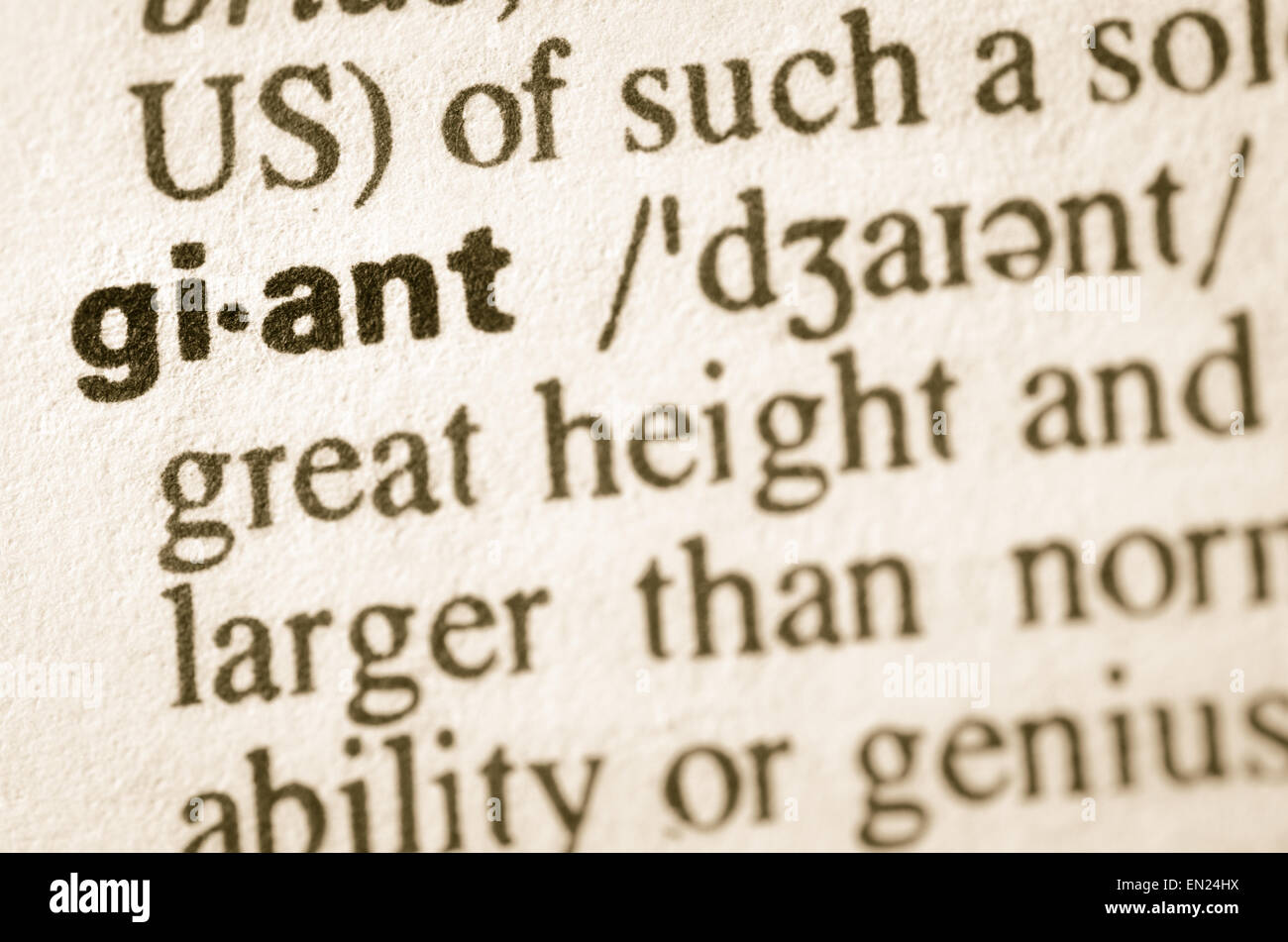Definition of word giant in dictionary Stock Photo - Alamy