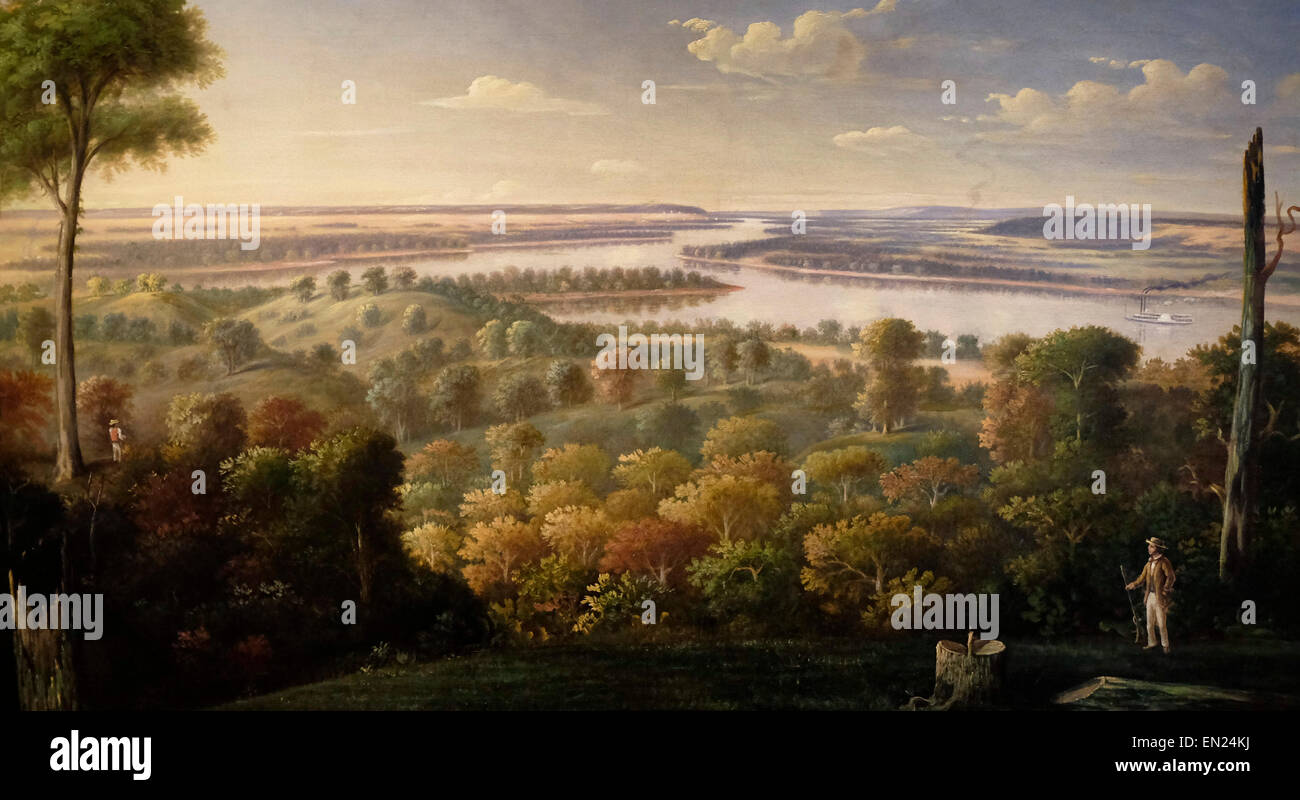 On the Ohio River, about 1840 Stock Photo - Alamy