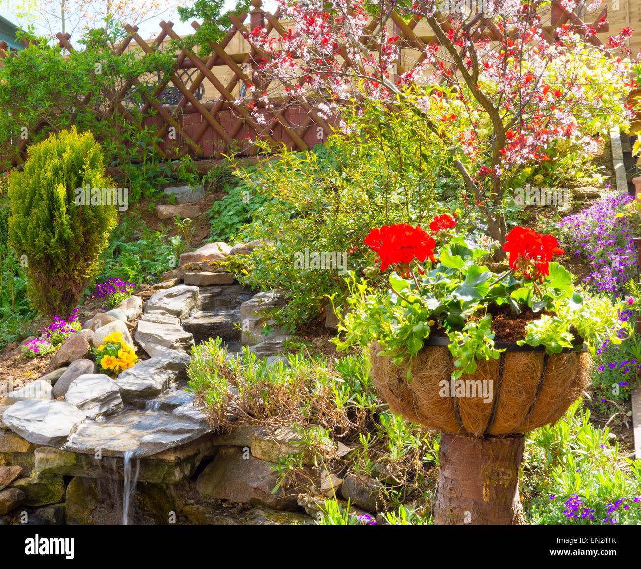 Spring garden, Lincolnshire, England, UK Stock Photo - Alamy
