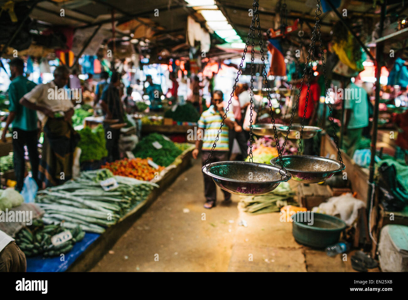 Fruit and vegetable traders at Kandy Municipal Market in Kandy, Sri ...