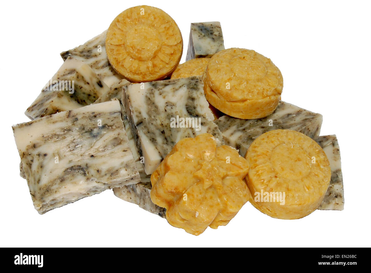 Beautiful and natural handmade soaps Stock Photo - Alamy