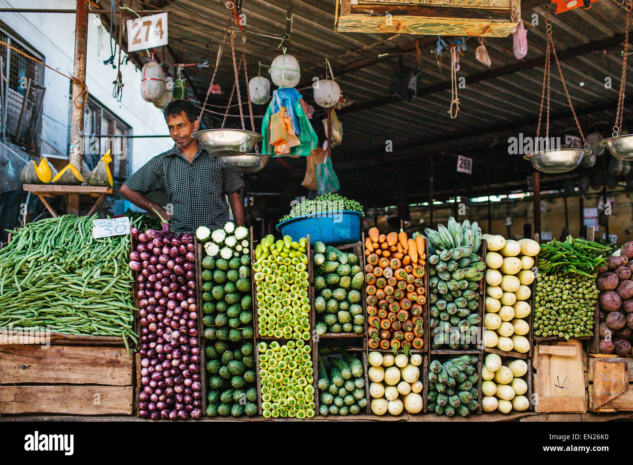 Fruit and vegetable traders at Kandy Municipal Market in Kandy, Sri ...