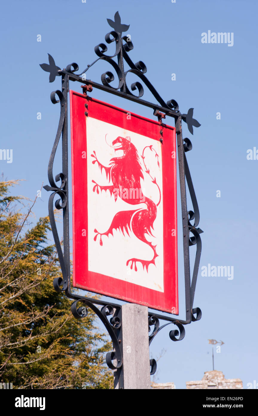 The Red Lion Pub Sign On The Romney Marsh at Snargate Kent uk Stock ...