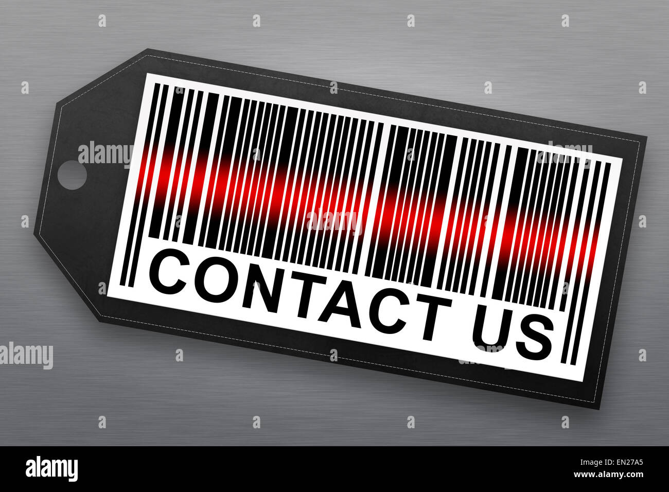 contact us barcode with stainless steel background Stock Photo - Alamy