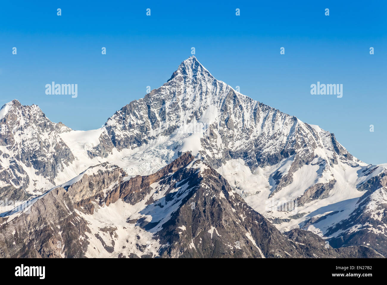 Snow Mountain Range Landscape at Alps Region, Switzerland Stock Photo ...