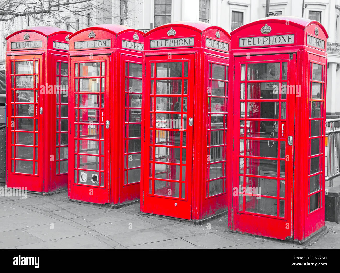 Famous red telephone booth in London, UK Stock Photo - Alamy