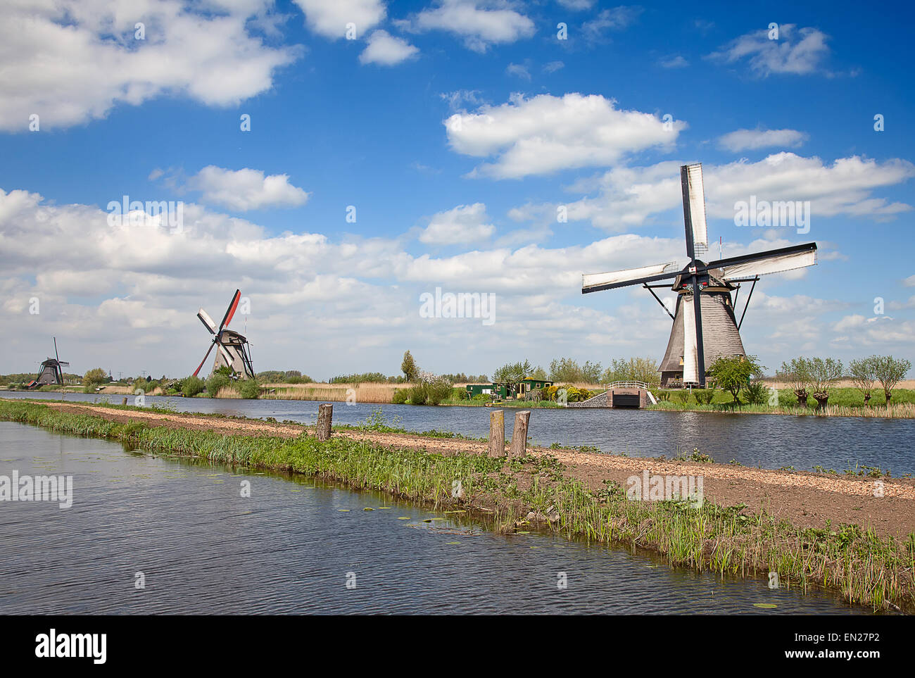 Ancient windmills near Kinderdijk, Netherlands Stock Photo - Alamy