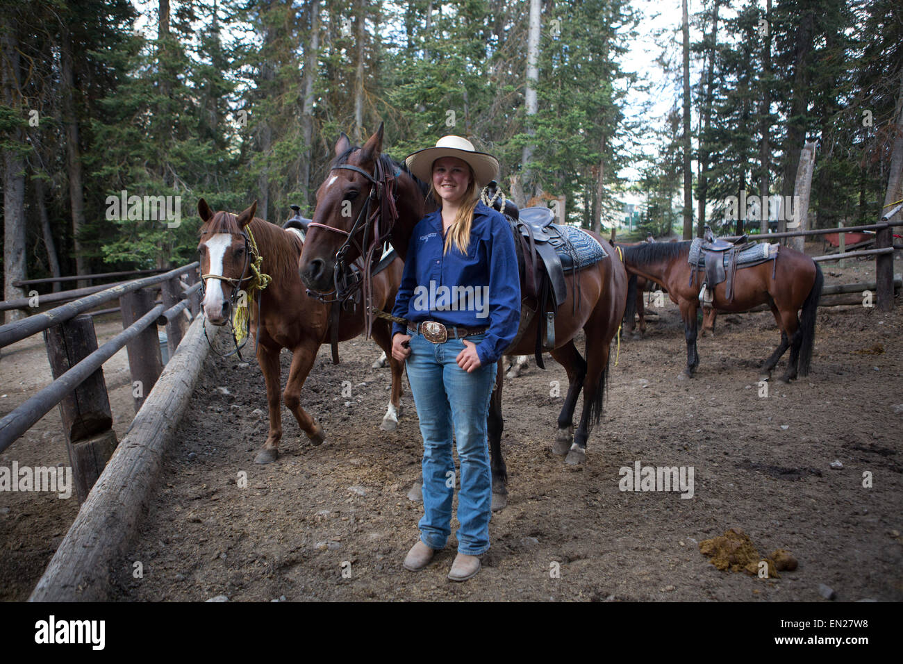 cowgirl in canada Stock Photo - Alamy
