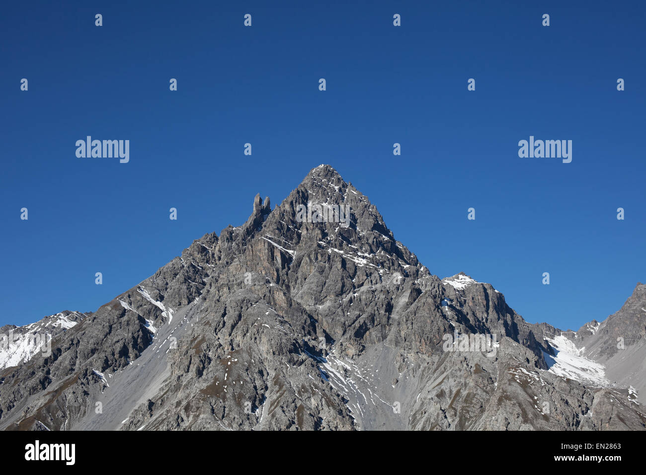 Piz Plavna Dadaint Val Plavna Switzerland Engadin Alps Scuol mountain ...