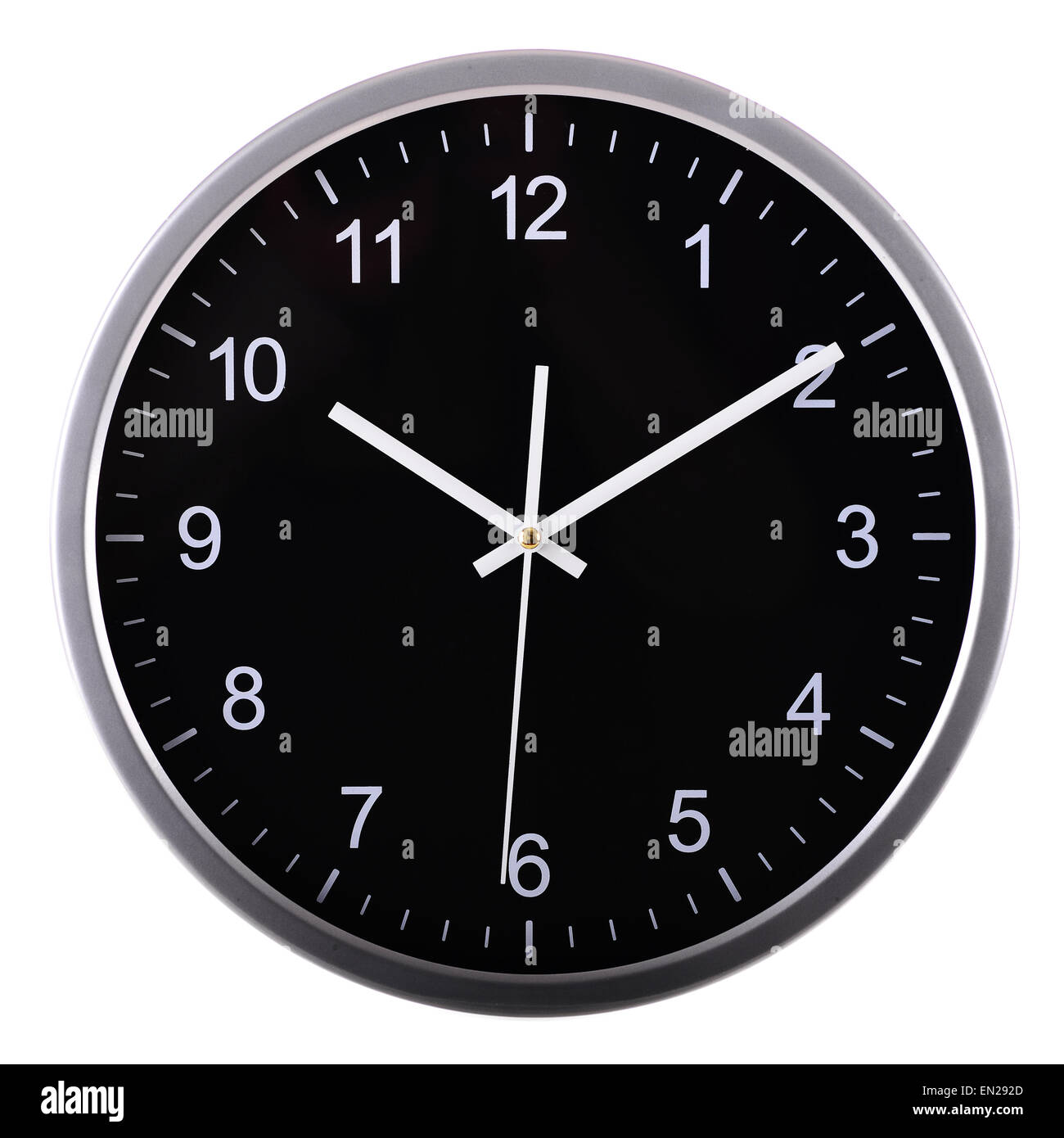 Wall clock isolated on white background. Ten past ten Stock Photo - Alamy