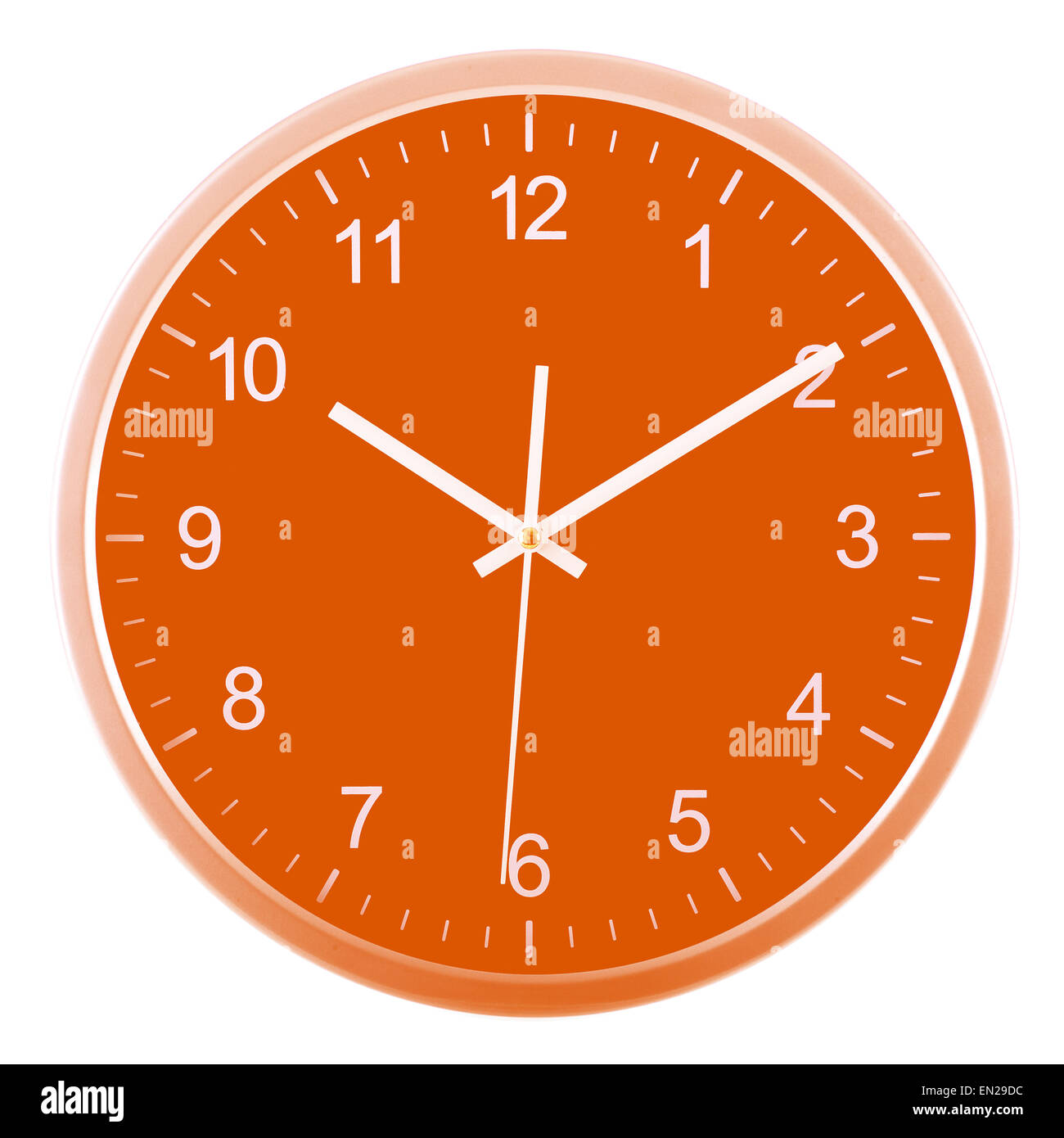 Wall clock isolated on white background. Ten past ten Stock Photo - Alamy