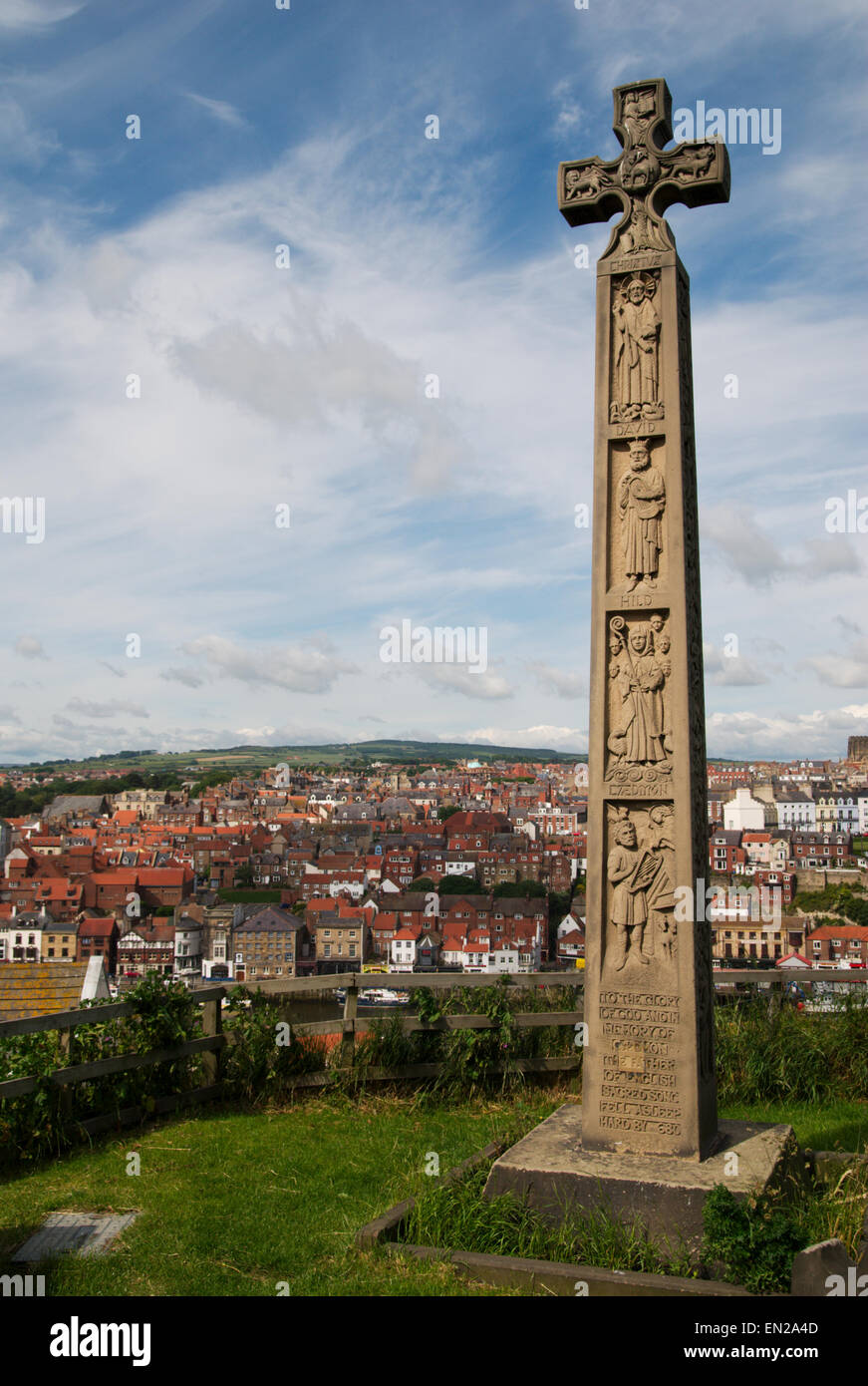 High Cross, Overlooking Whitby Harbor, England Stock Photo - Alamy