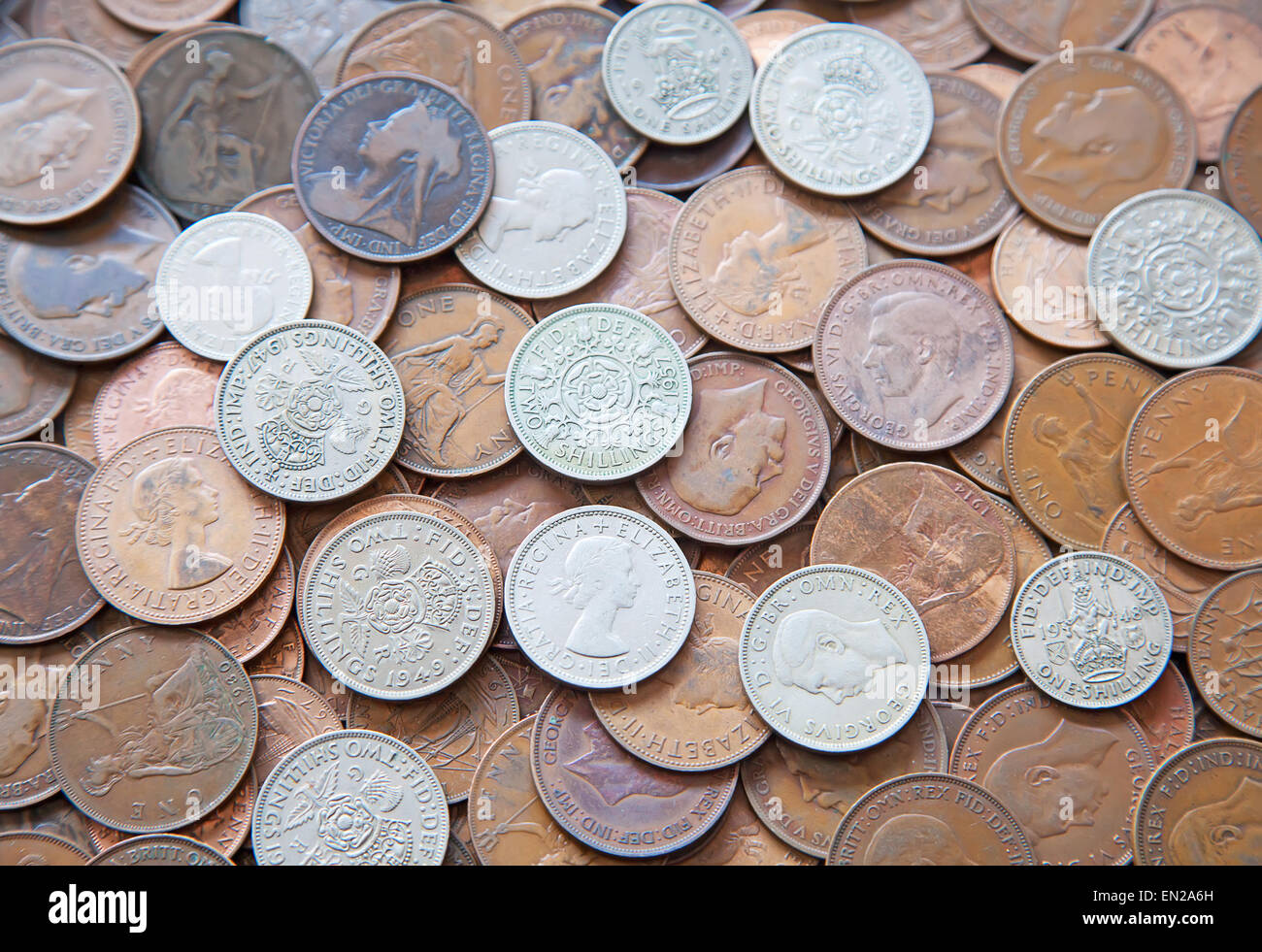 Huge pile of the UK coins Stock Photo - Alamy