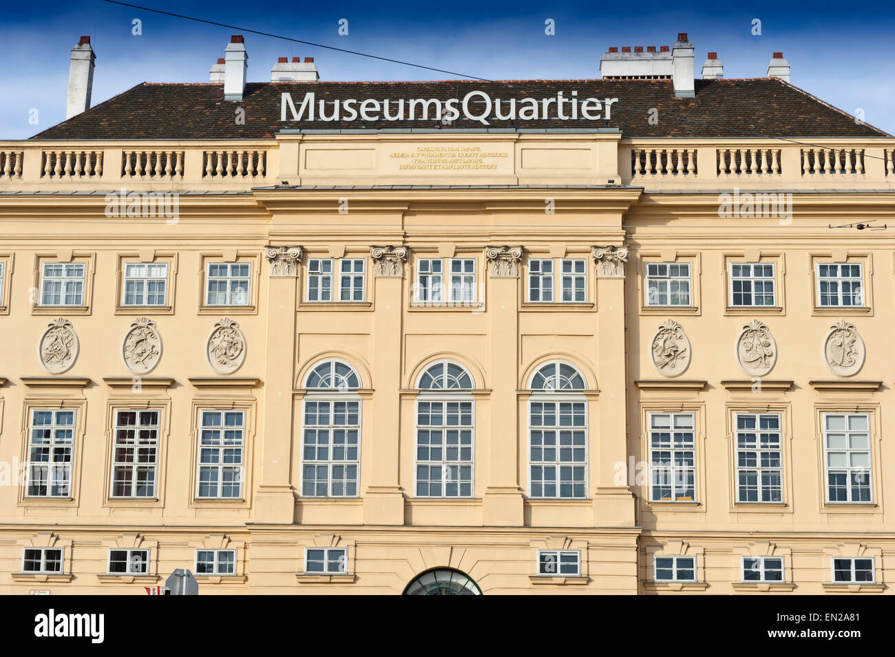 The exterior of the Museum Quartier building in Vienna, Austria Stock ...