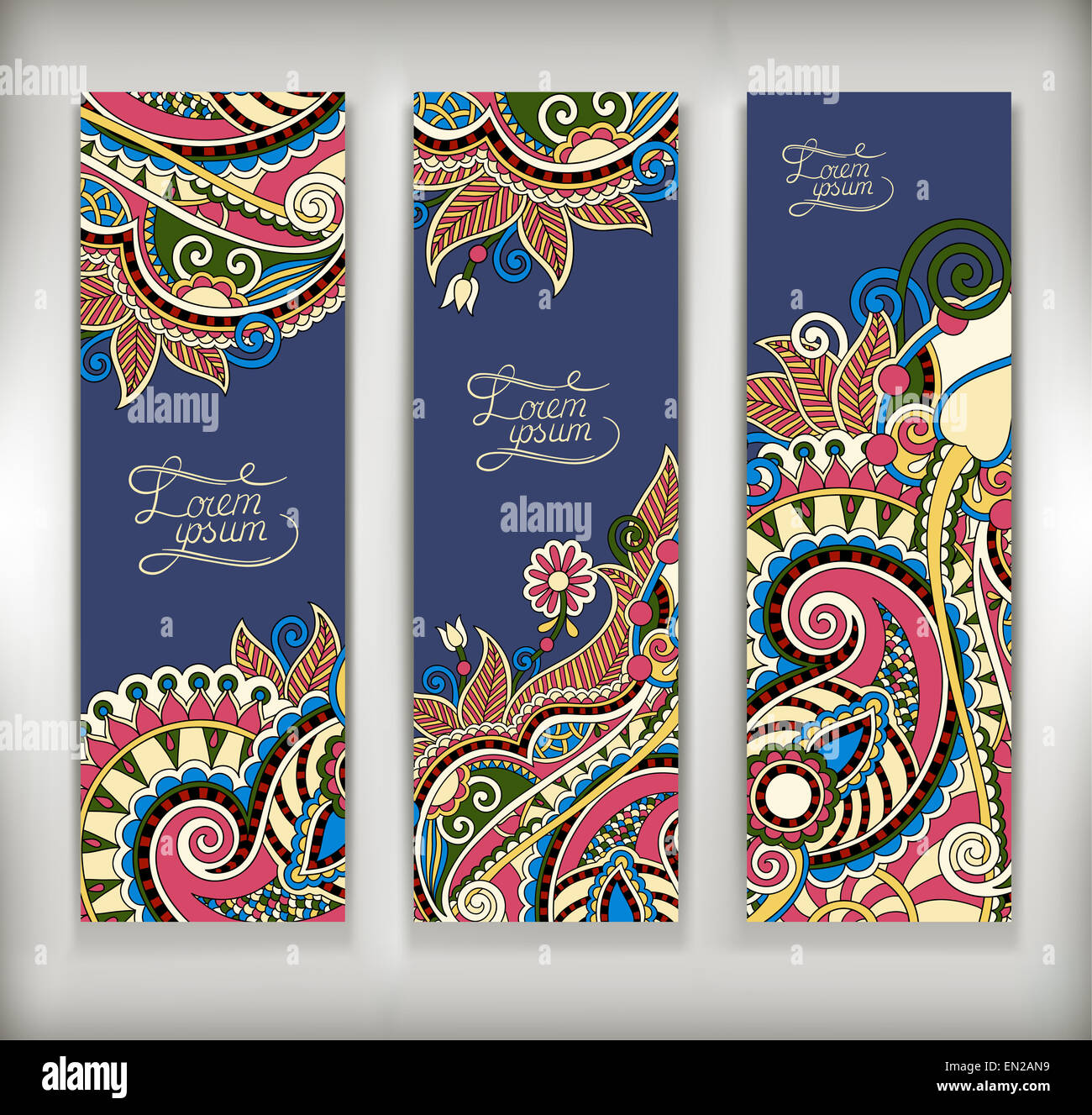 set of decorative flower template banner Stock Photo - Alamy
