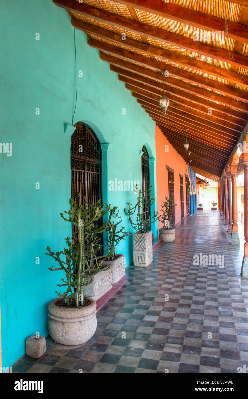 Colorful houses in central Granada, Nicaragua Stock Photo - Alamy