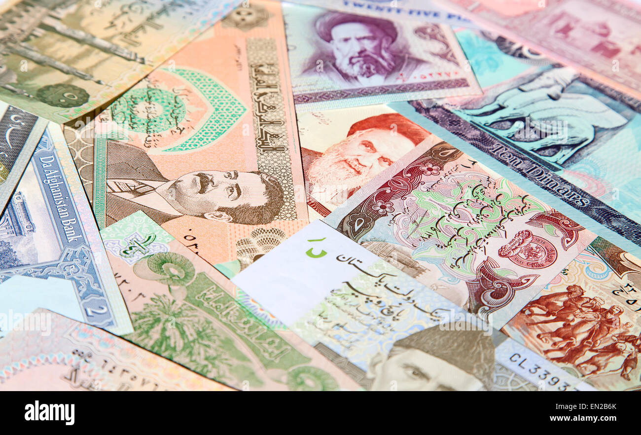 Variety middle east banknotes hi-res stock photography and images - Alamy