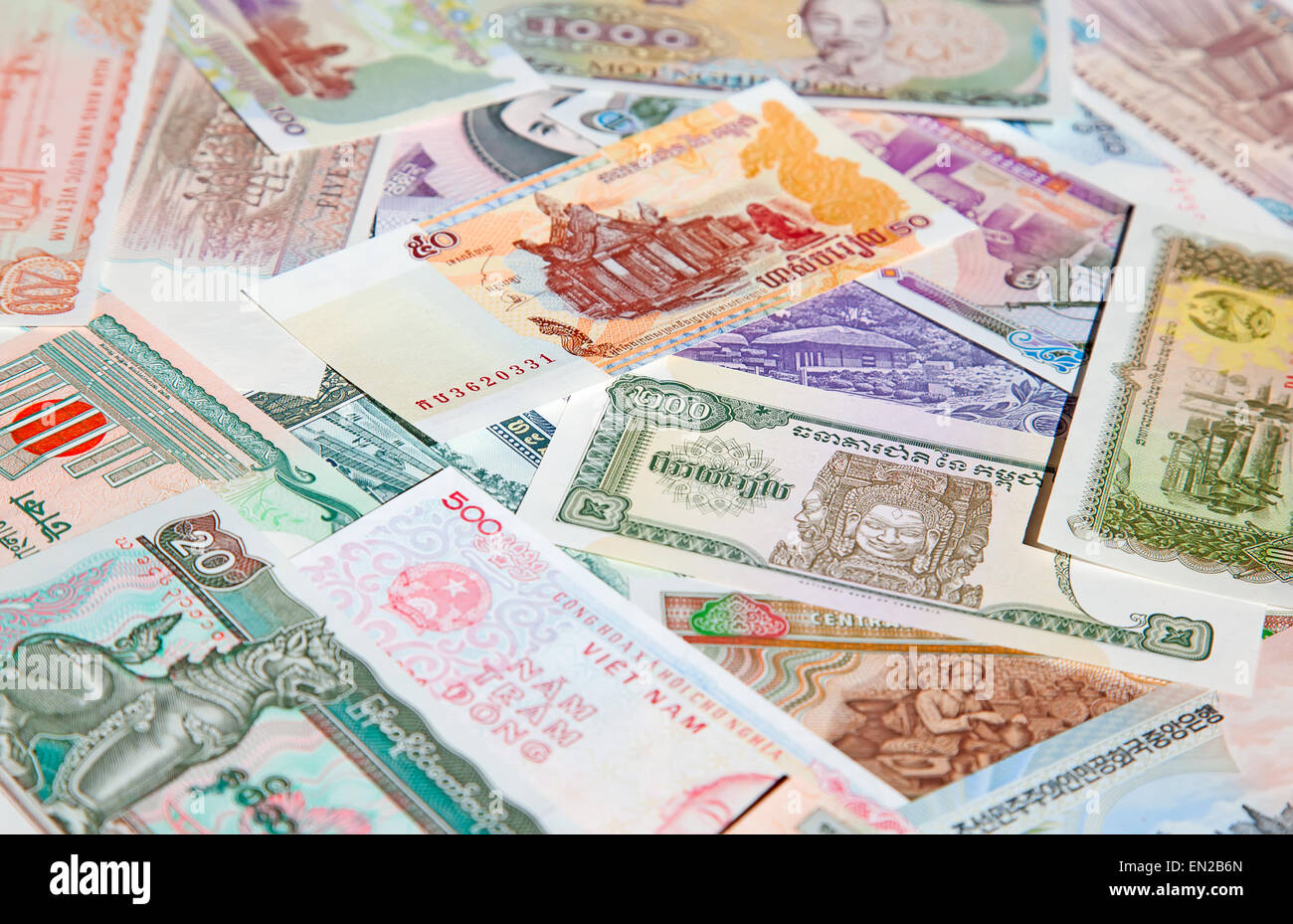Variety of the Asian banknotes Stock Photo - Alamy