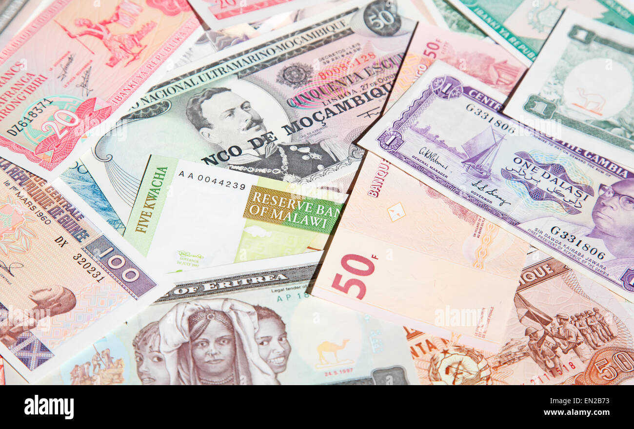 Variety of the African banknotes Stock Photo - Alamy