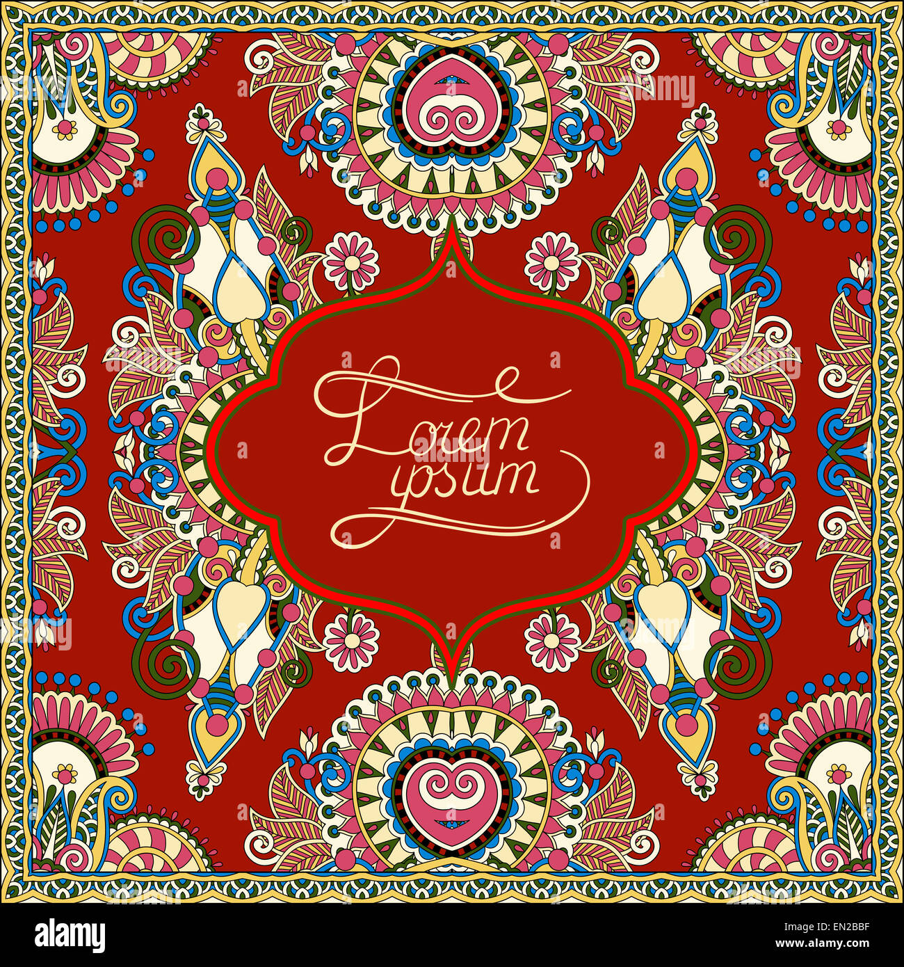 decorative pattern of ukrainian ethnic carpet design Stock Photo - Alamy