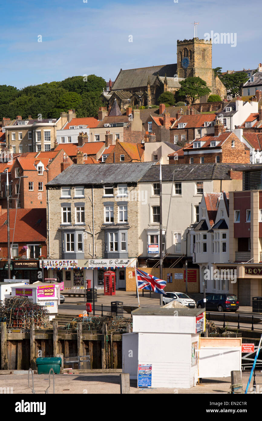 UK, England, Yorkshire, Scarborough, St Mary’s church above Sandside ...