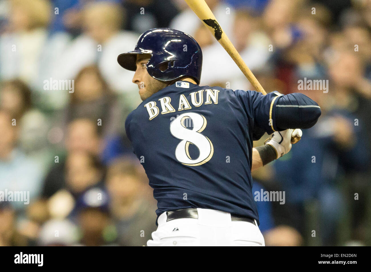 Milwaukee, WI, USA. 25th Apr, 2015. Milwaukee Brewers right fielder ...