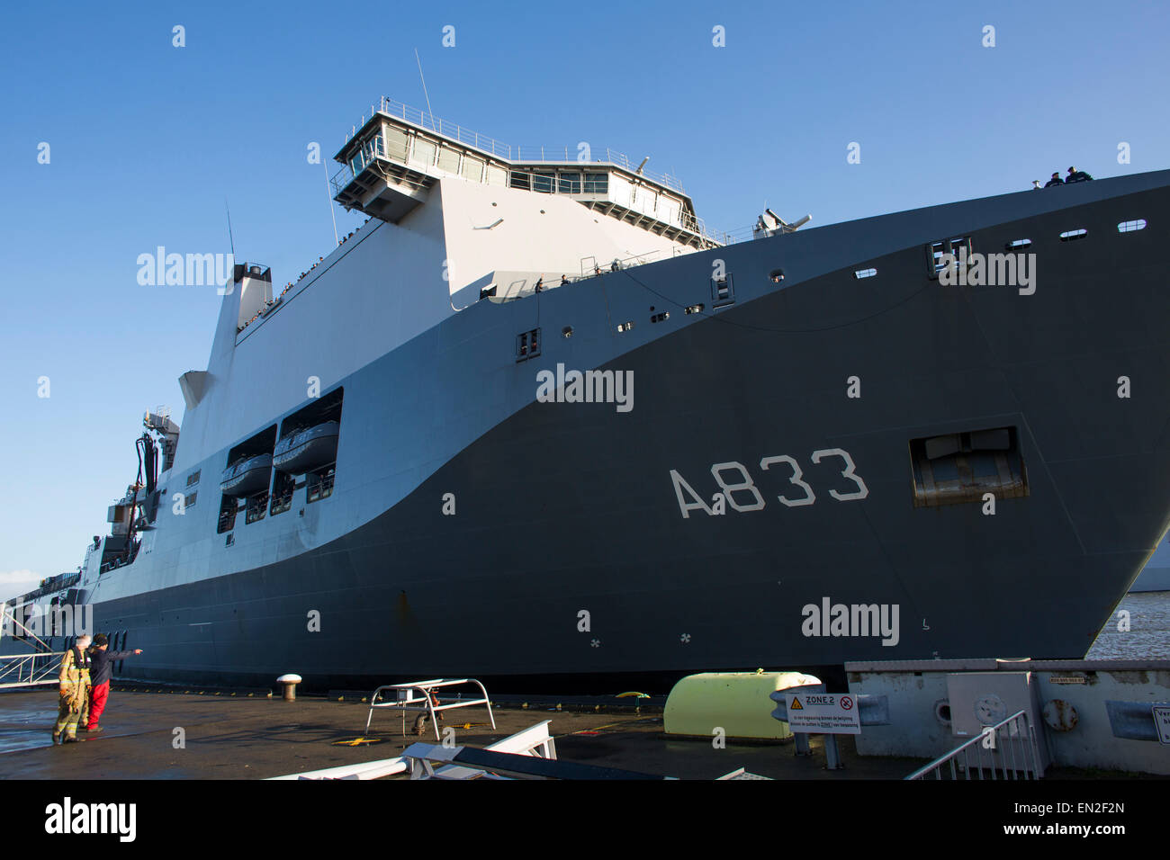 Dutch naval (joint support ship) vessel KAREL DOORMAN came back from ...