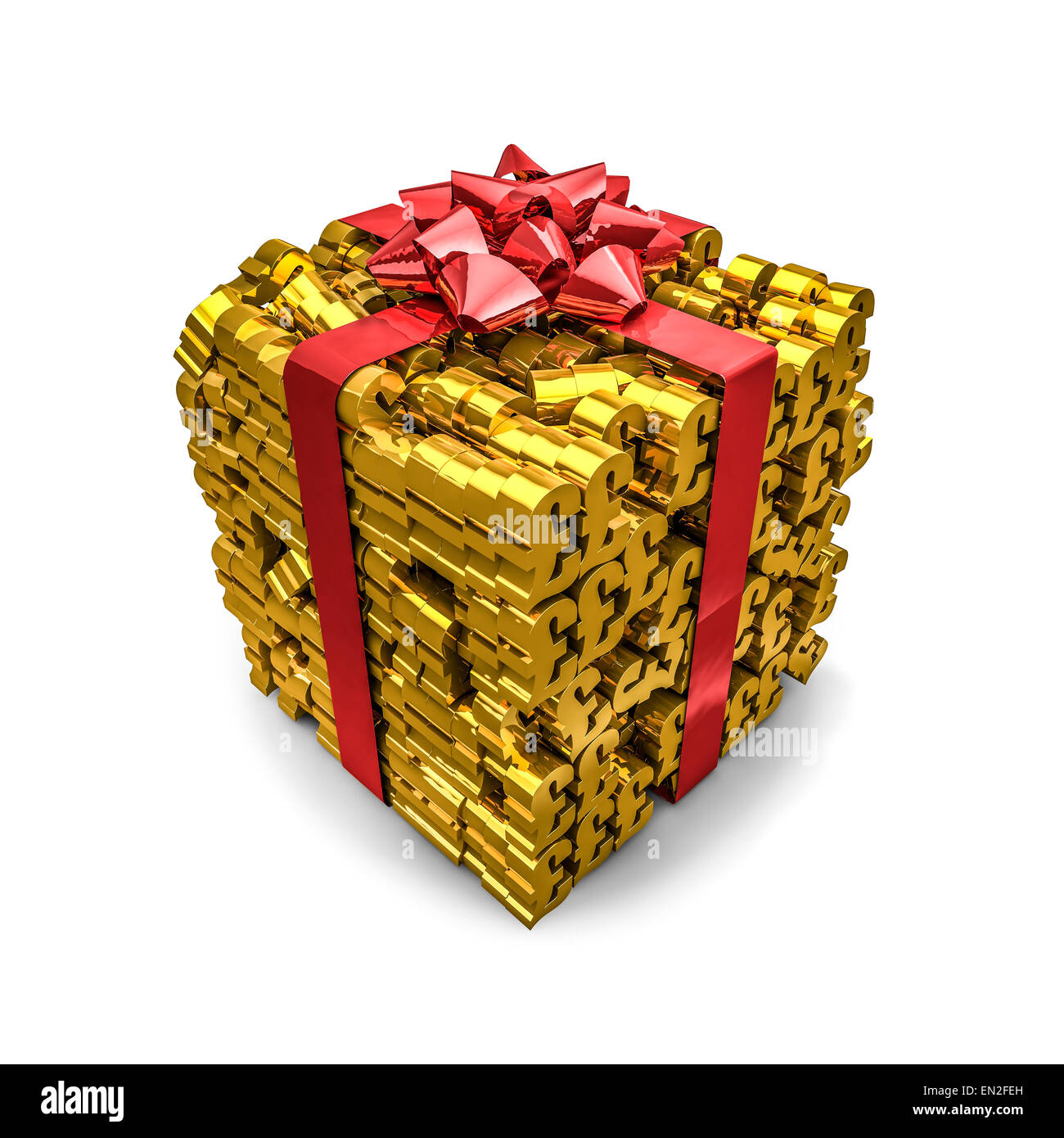 3D render of gift wrapped pound symbols Stock Photo - Alamy