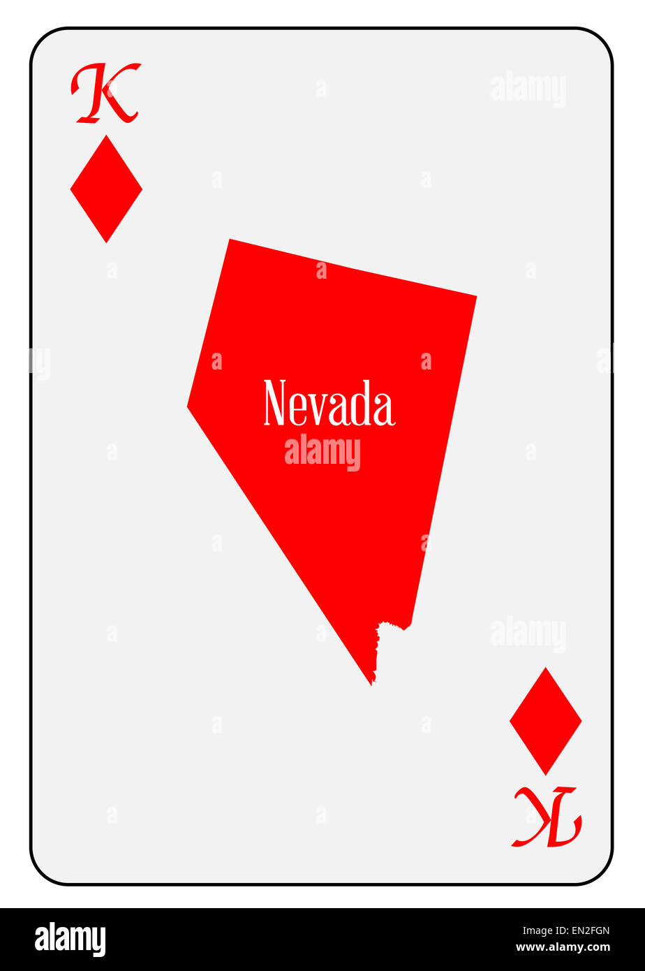 Outline map of Nevada and used as the King of Diamonds motif in a ...