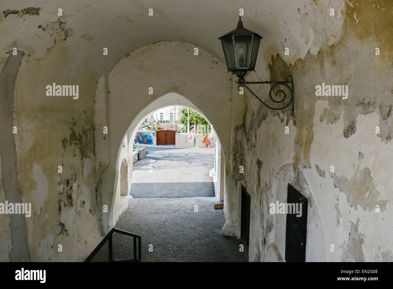 Alley way in an old town, Austria Stock Photo - Alamy