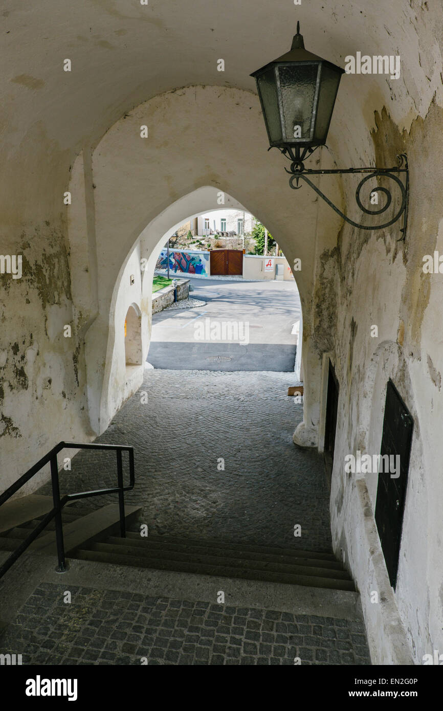 Alley way in an old town, Austria Stock Photo - Alamy