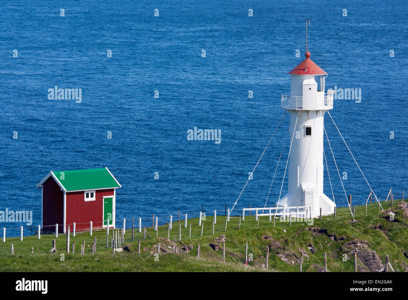 Akraberg lighthouse, Faroe Islands Stock Photo - Alamy
