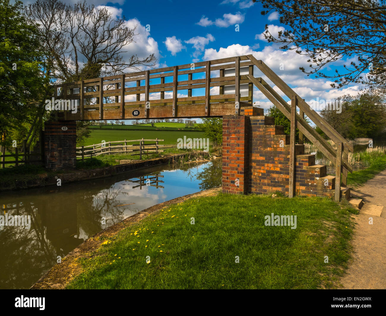 Canal bridge in spring Stock Photo - Alamy