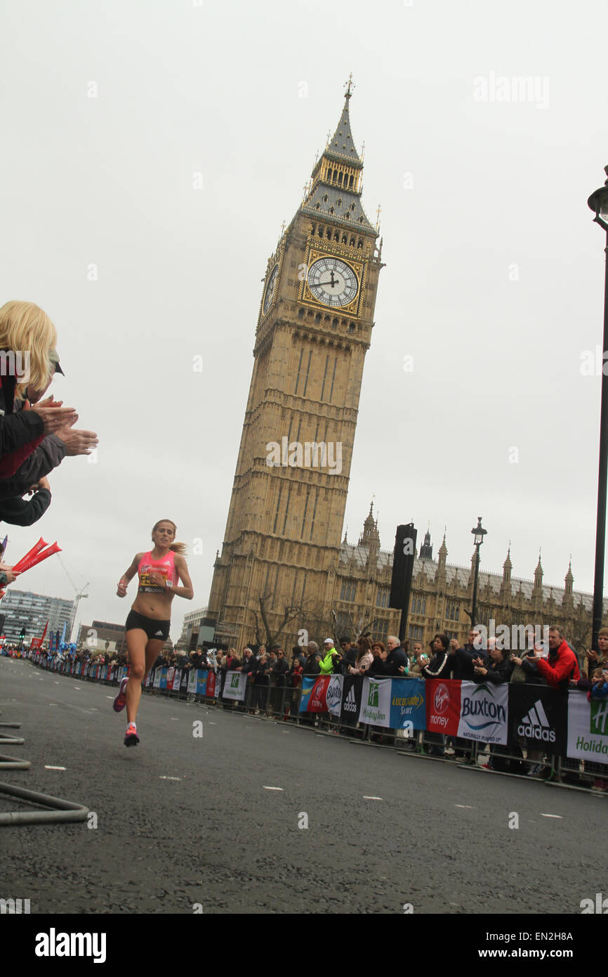 London, UK 26 April 2015. A Elite Woman runner seen at Westminster ...