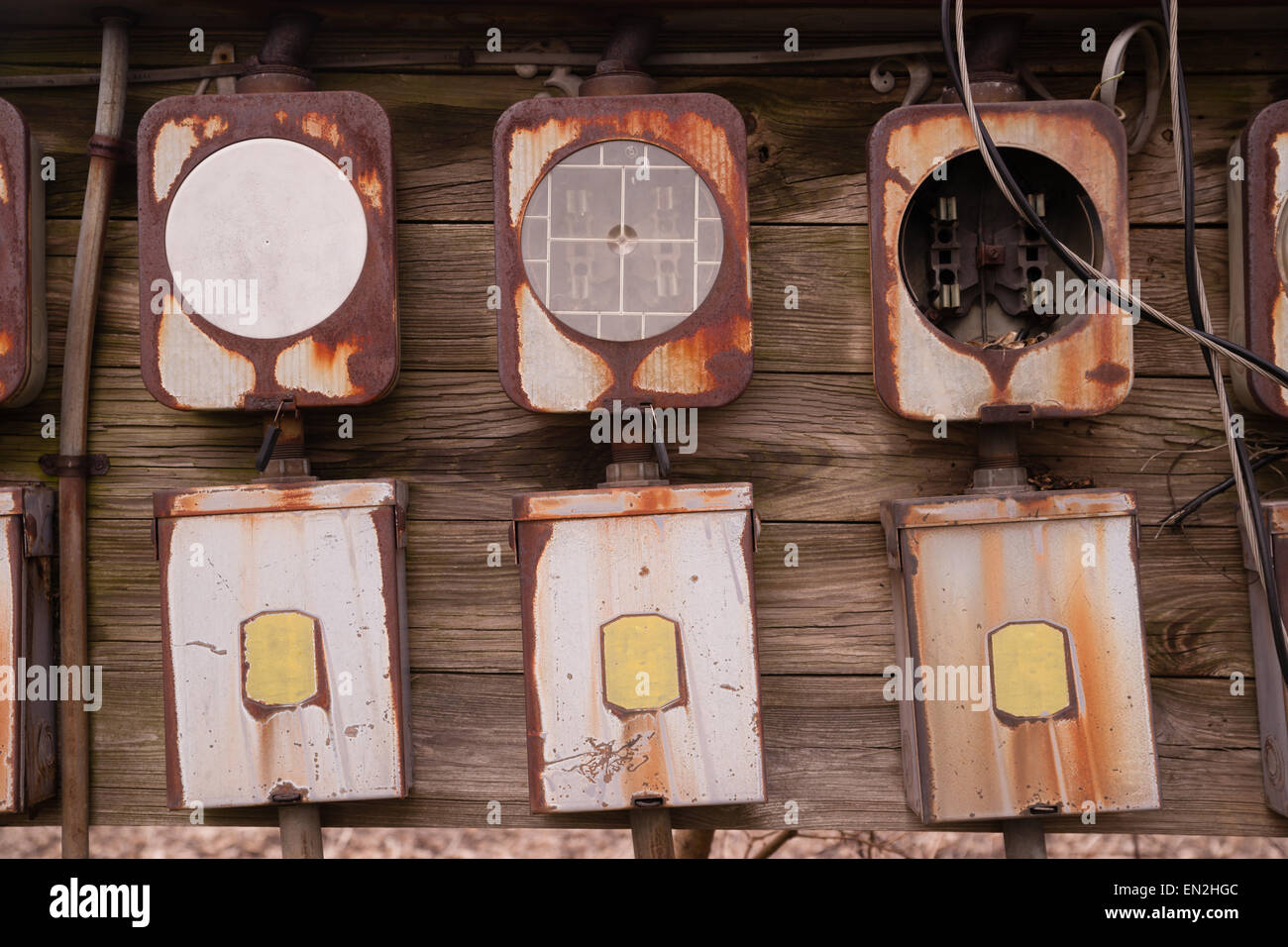 Old electricity boxes hi-res stock photography and images - Alamy