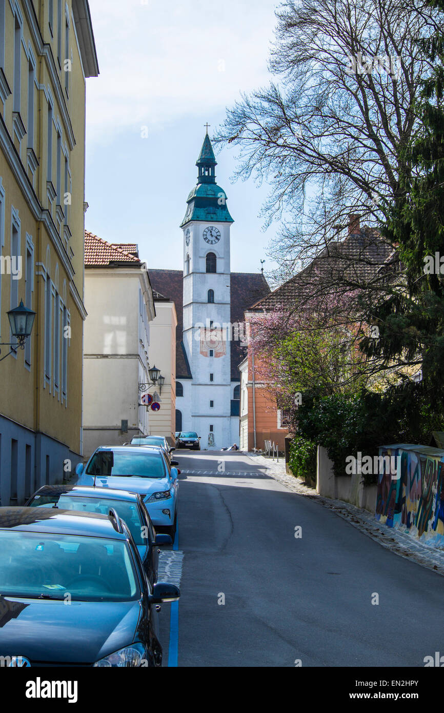 Street view of a city in Austria Stock Photo - Alamy