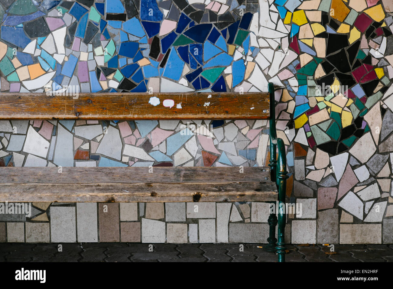 A bench at a bus station Stock Photo - Alamy