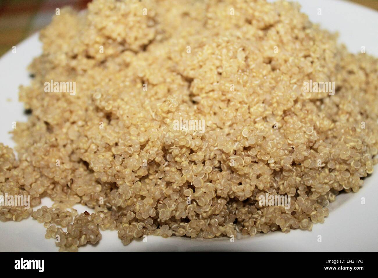 Cooked white quinoa Stock Photo - Alamy