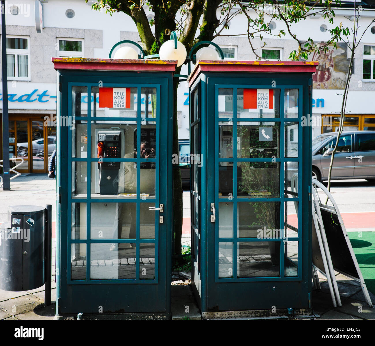 Phone booth in Austria Stock Photo - Alamy