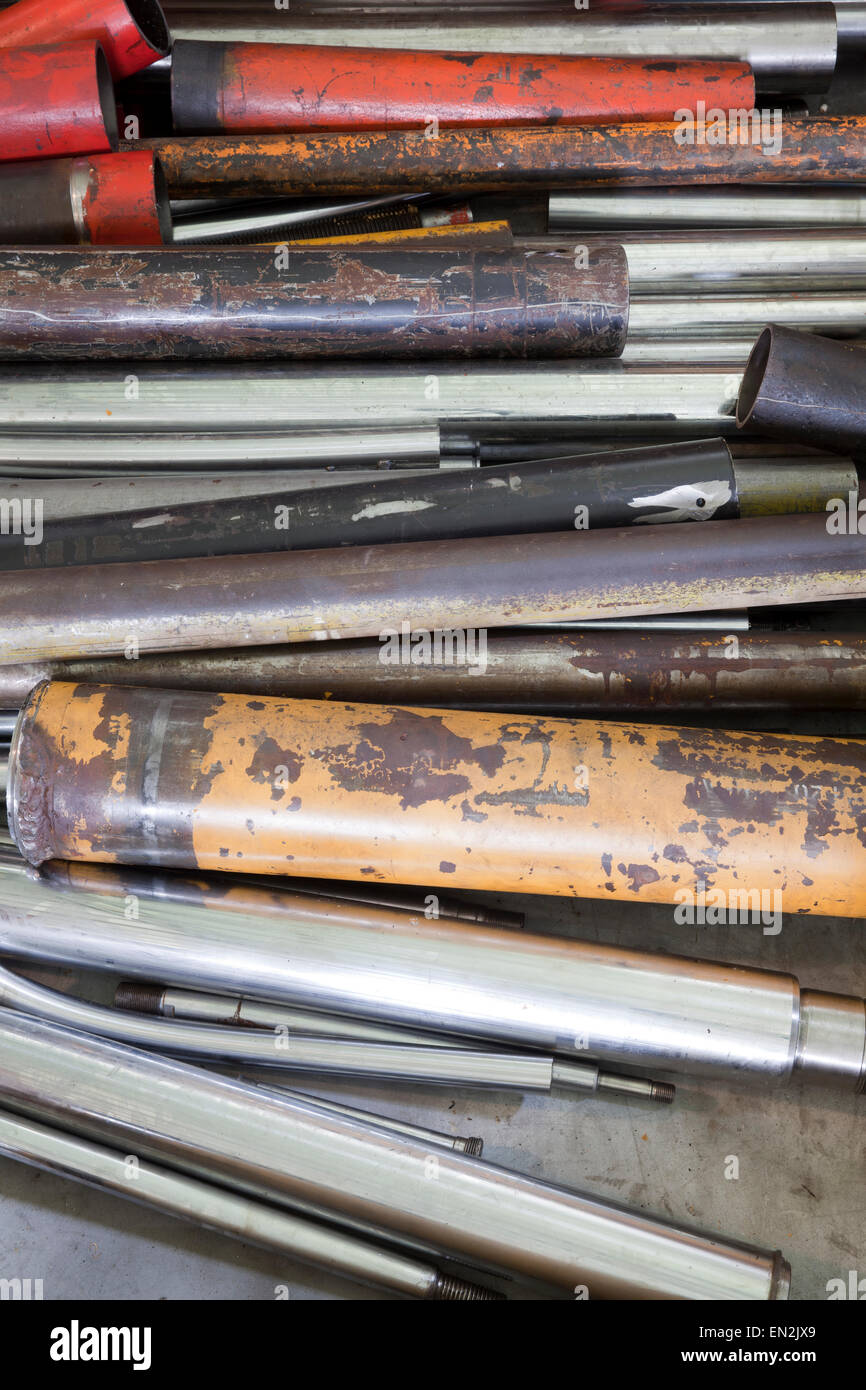 Scrap metal pipe on a pile Stock Photo - Alamy