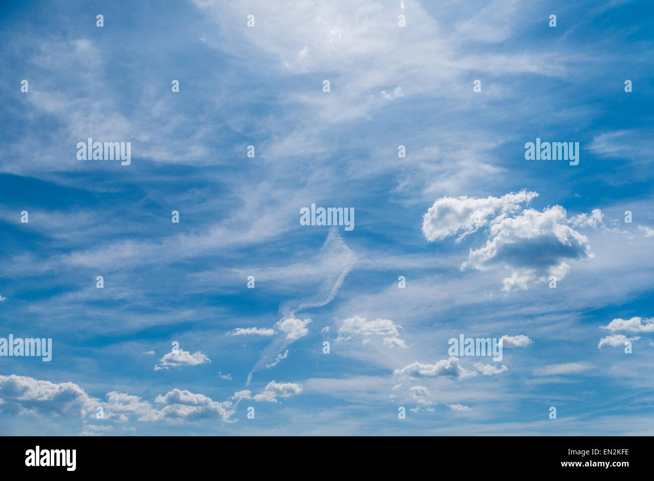 Summer Blue Sky With Soft White Clouds Stock Photo - Alamy